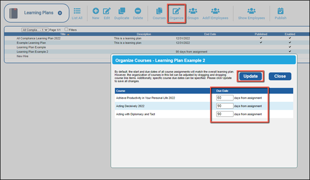 Setting Up Learning Plans
