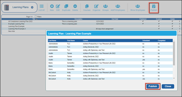 Setting Up Learning Plans