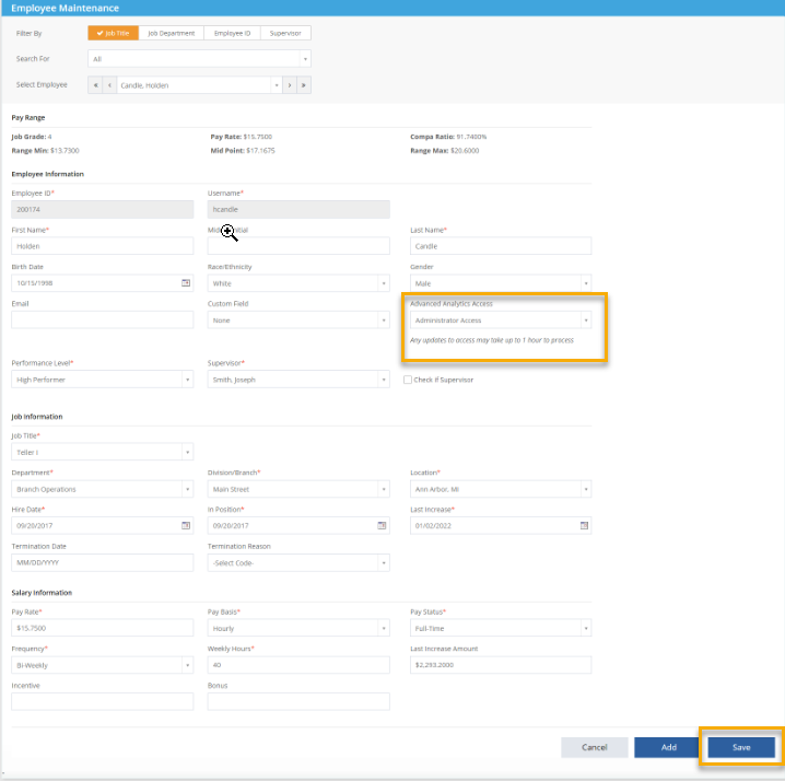 Advanced Analytics Access - Compease