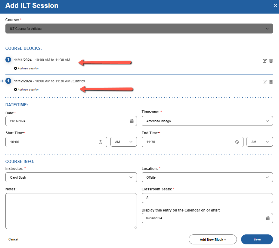 Creating A Classroom (ILT) Course - TLC New UI
